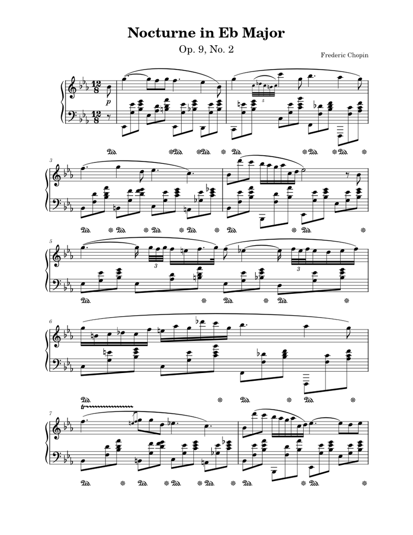 Nocturne Op. 9 No. 2 – Frédéric Chopin Sheet music for Piano (Solo ...