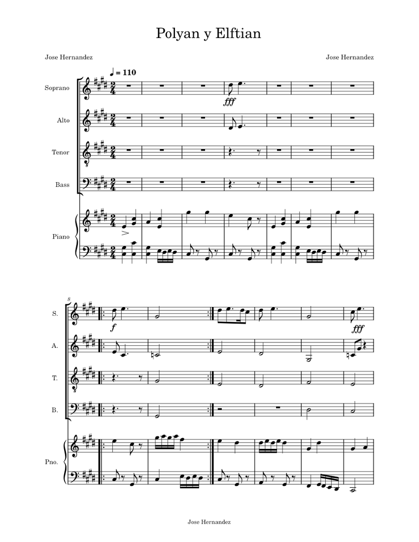 Polyan y Elftian Sheet music for Piano, Soprano, Alto, Tenor & more ...