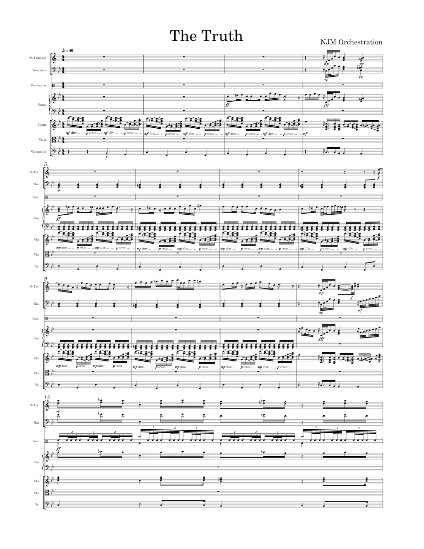 The Truth Sheet music for Piano, Trombone, Trumpet in b-flat, Violin ...