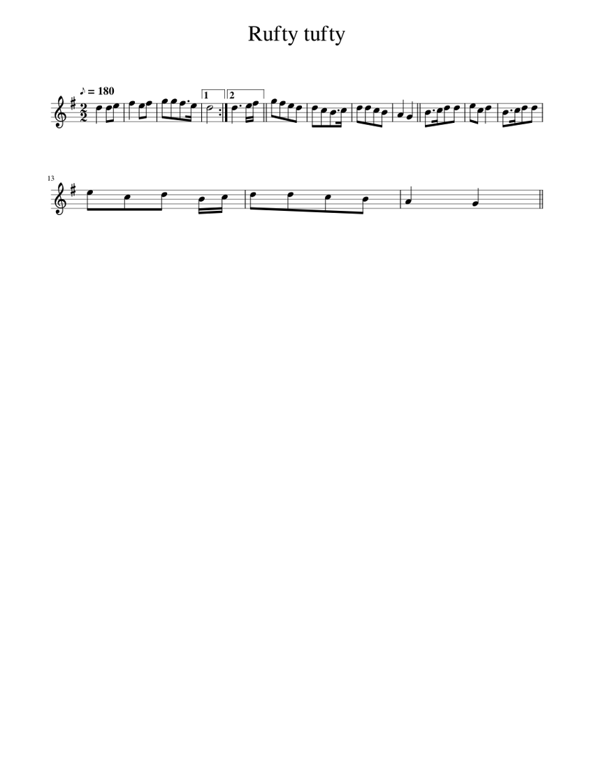 Rufty tufty Sheet music for Piano (Solo) | Musescore.com