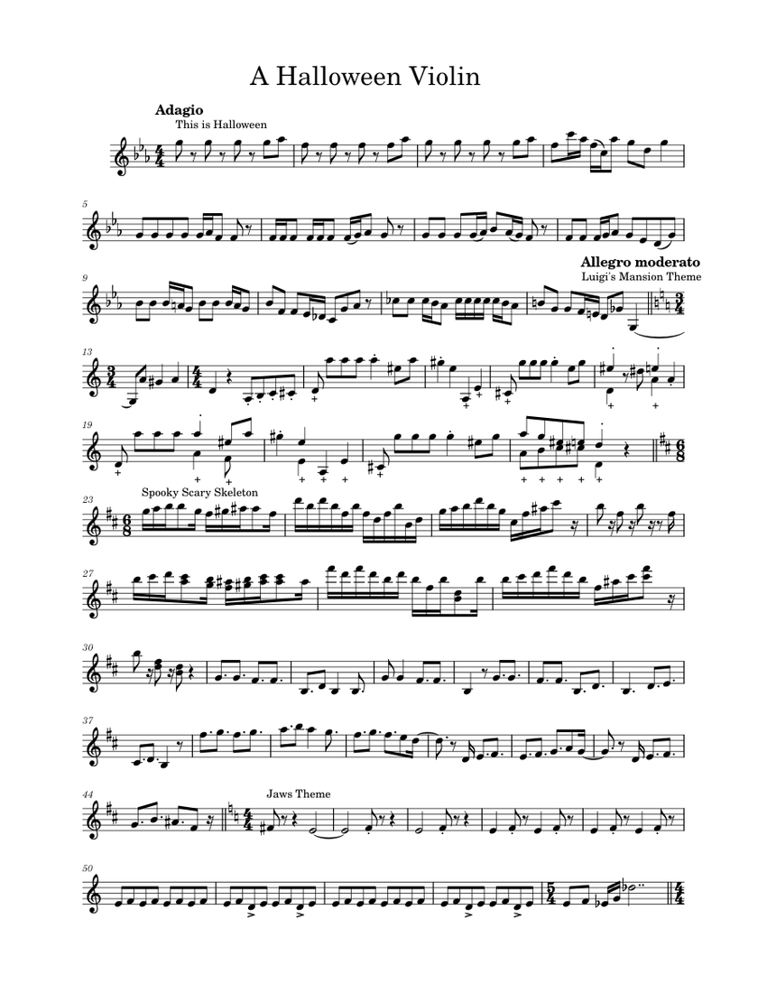 A Halloween Violin Sheet Music for Violin (Solo) | MuseScore.com