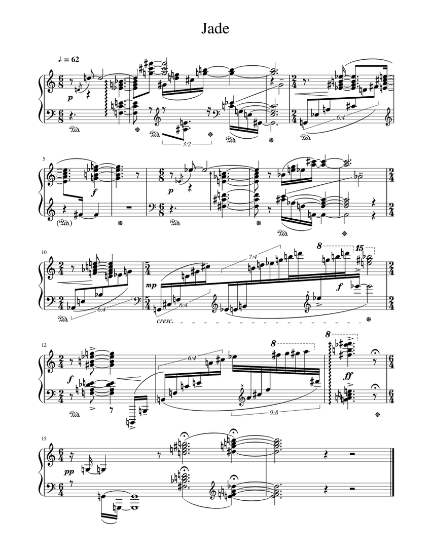 Jade Sheet music for Piano (Solo) | Musescore.com