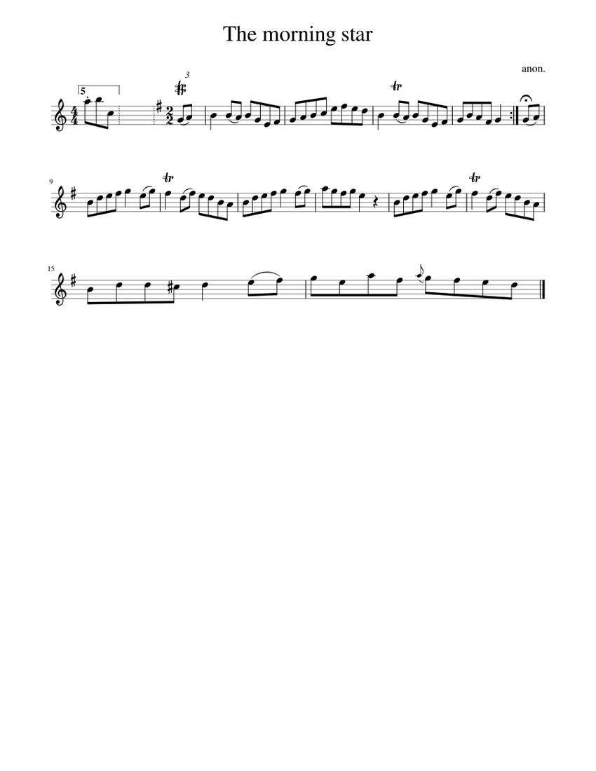 The morning star Sheet music for Piano (Solo) Easy | Musescore.com