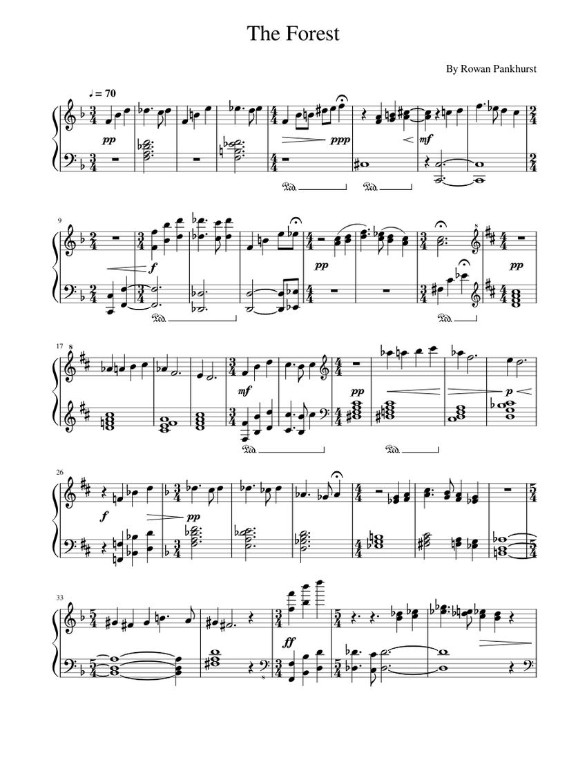 The_Forest Sheet music for Piano (Solo) Easy | Musescore.com