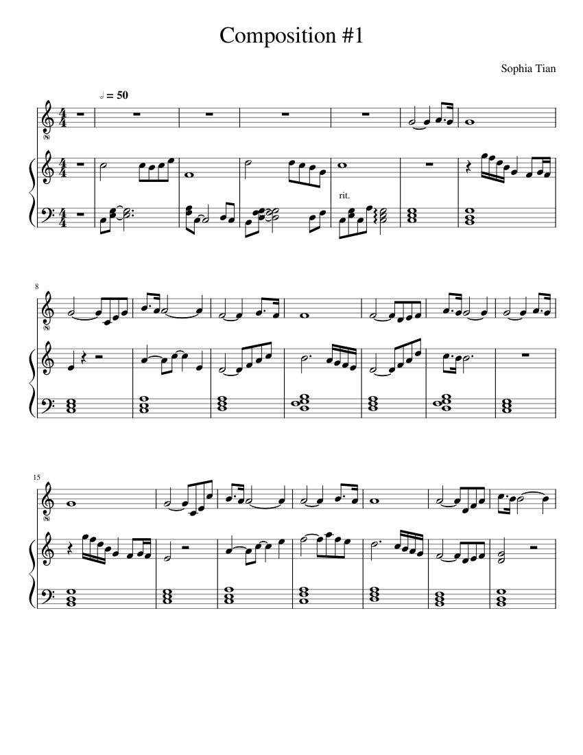 Composition_#1 Sheet music for Piano, Vocals (Piano-Voice) | Musescore.com