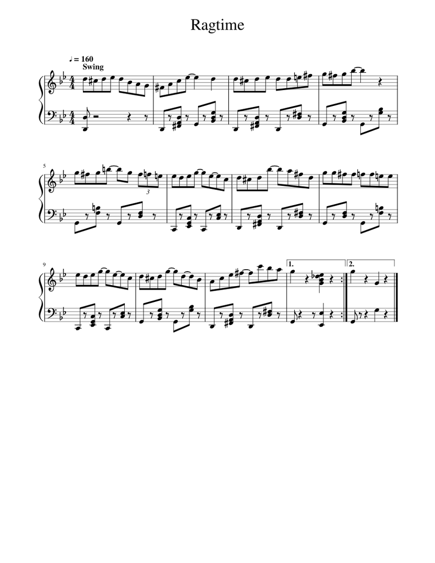 Ragtime Sheet music for Piano (Solo) Easy | Musescore.com