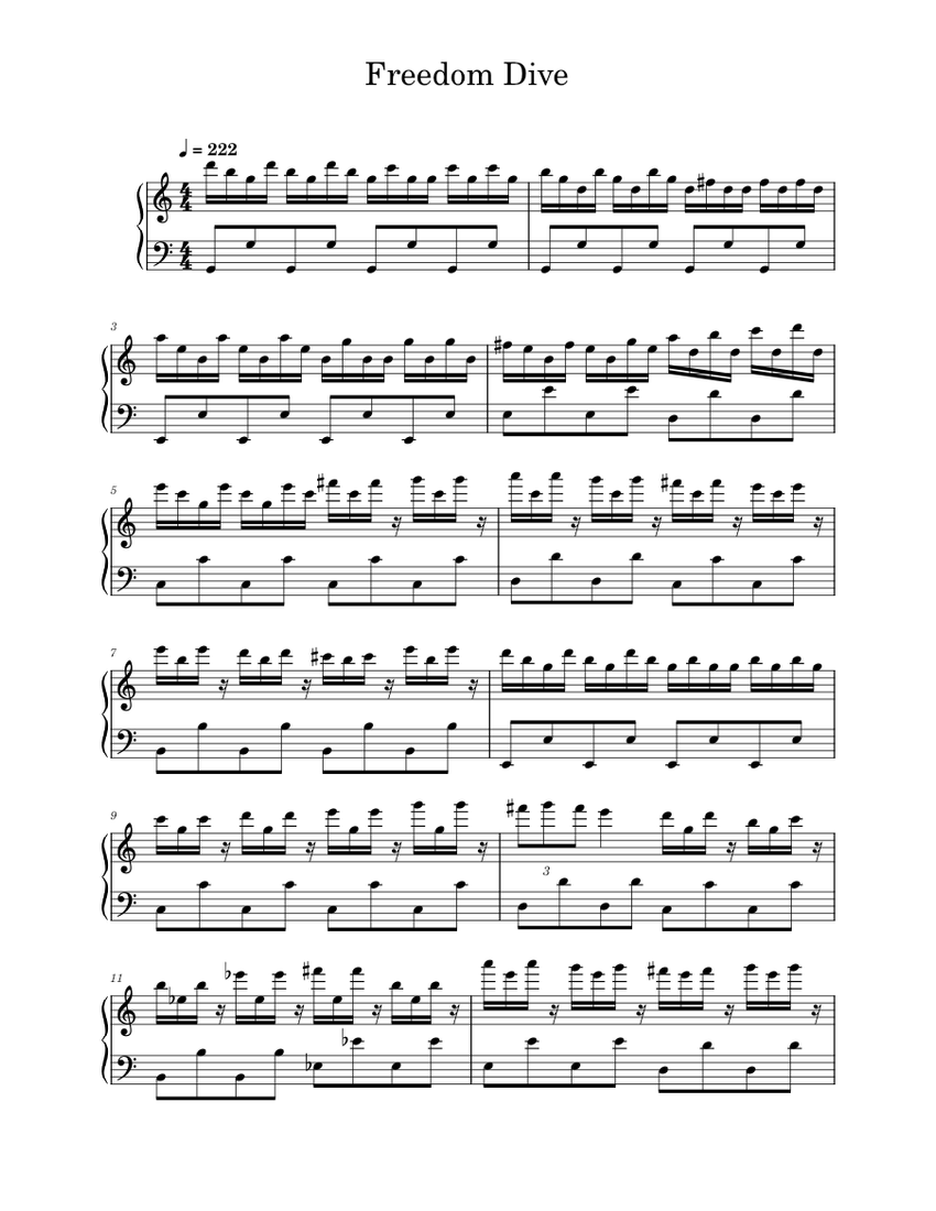 Freedom Dive Sheet music for Piano (Solo) | Musescore.com