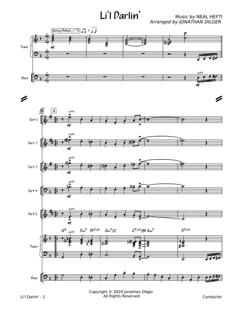 Li'l Darlin' - Neal Hefti Sheet Music with Chords for Piano, Trombone ...