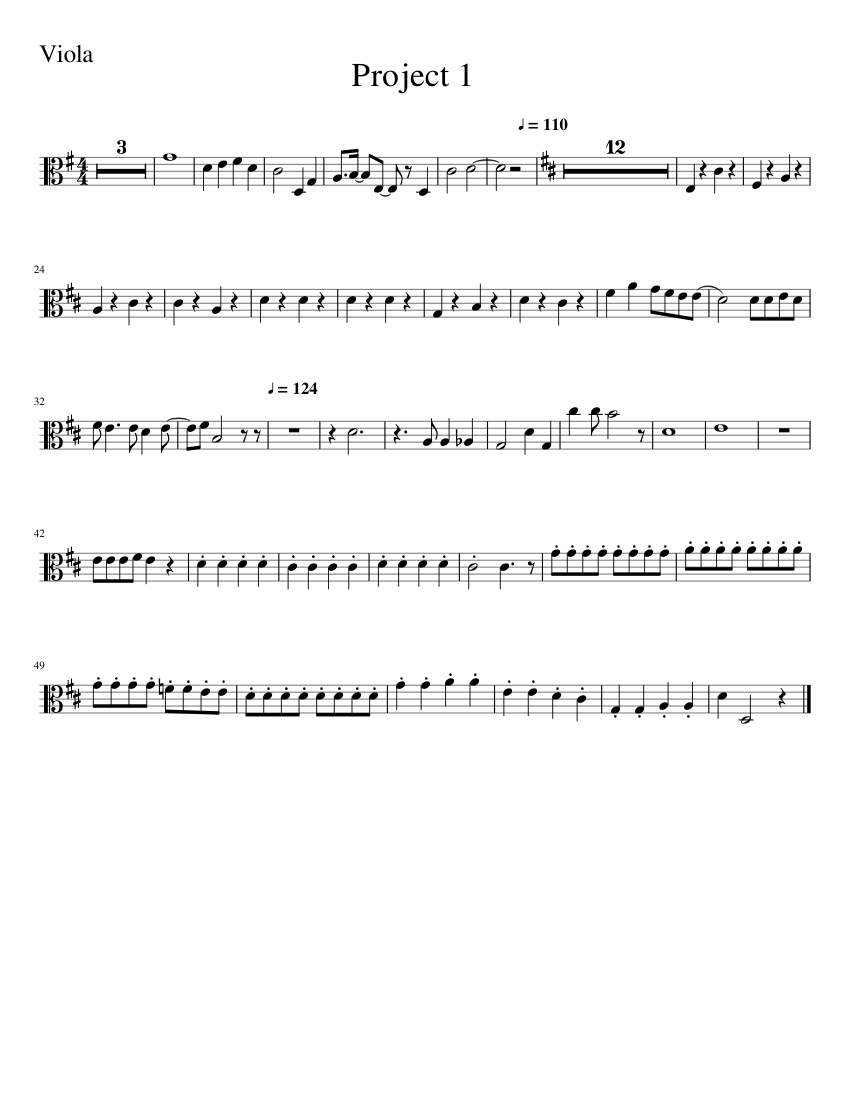 Project 1 Viola Sheet music for Viola (Solo) | Musescore.com
