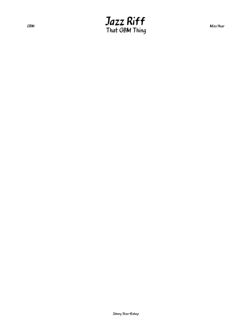 Jazz Riff Sheet Music for Piano, Trombone, Organ, Trumpet piccolo ...