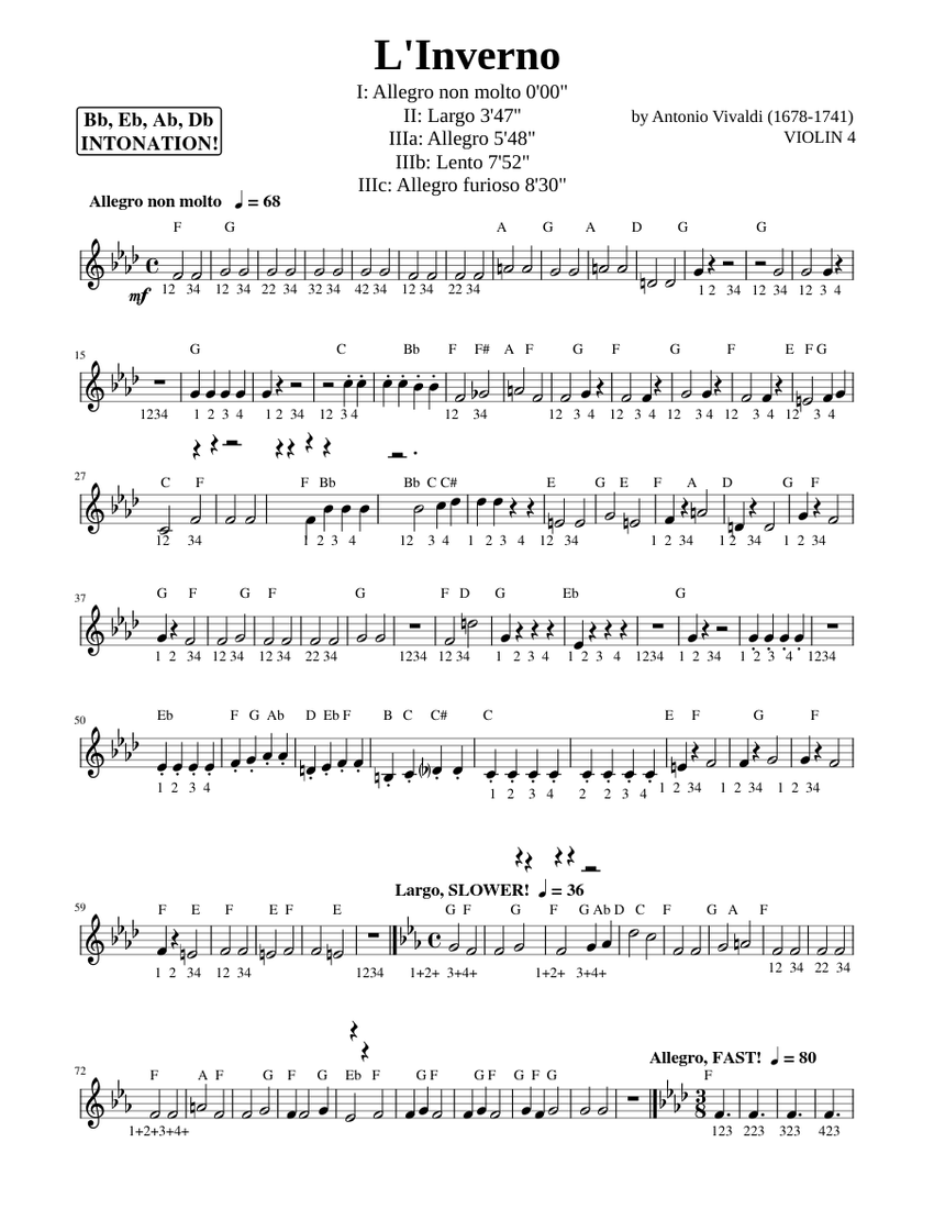 Concerto No. 4 in F minor, Op. 8, RV 297, "Winter" (L'inverno ...