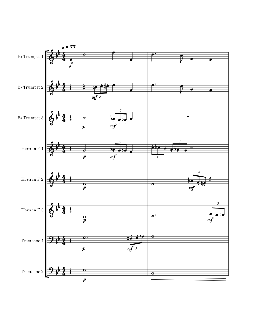 Brass Chorale Sheet music for Trombone, Trumpet in b-flat, French horn ...