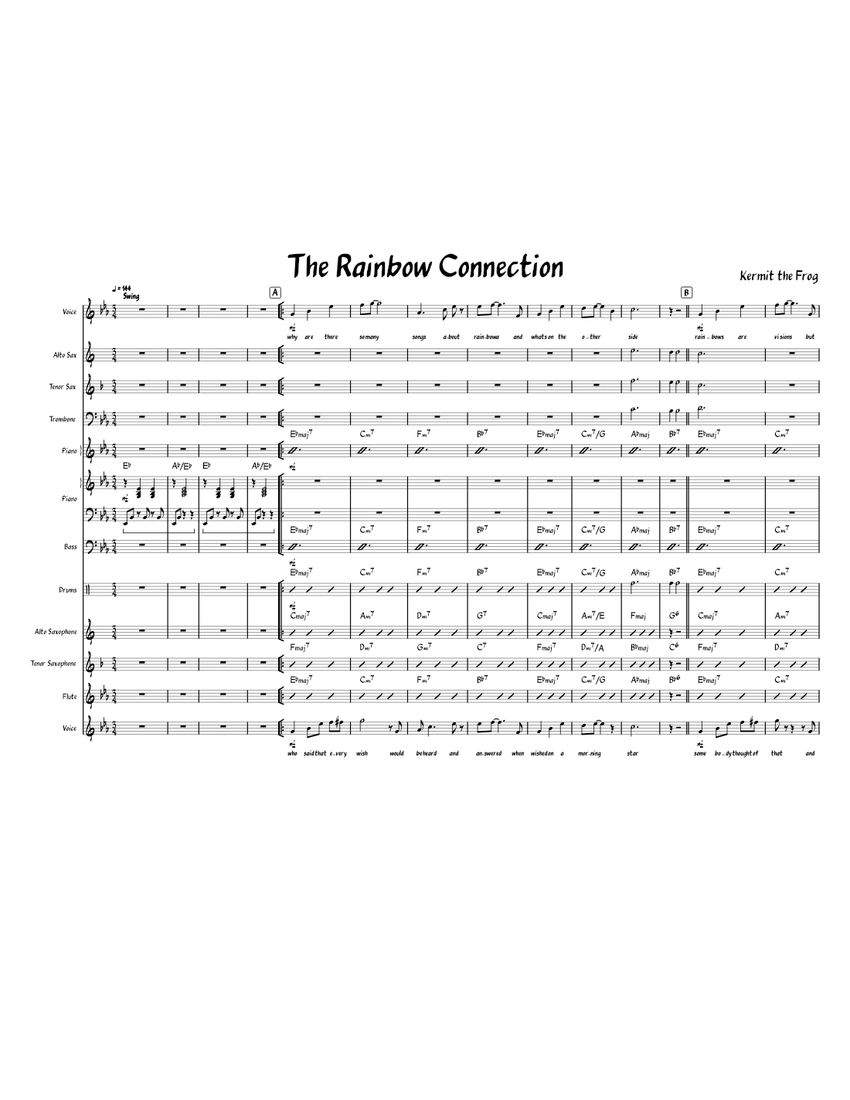 The_Rainbow_Connection Sheet Music for Piano, Trombone, Vocals, Flute ...