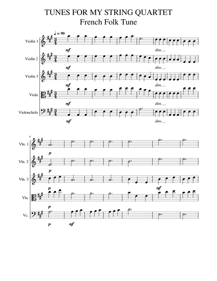 French Folk Tune – Misc Traditional French Folk Song (Easy) Sheet Music ...