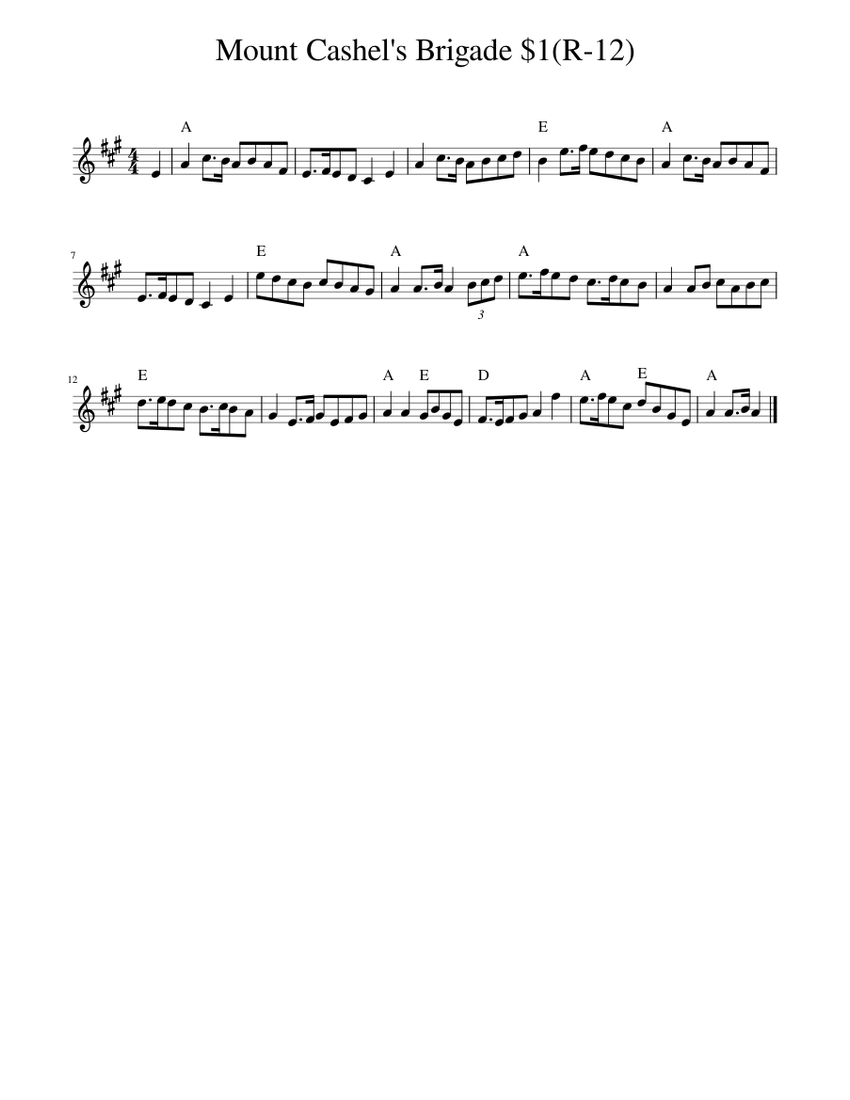 Mount Cashel's Brigade (R-12) Sheet music for Piano (Solo) | Musescore.com