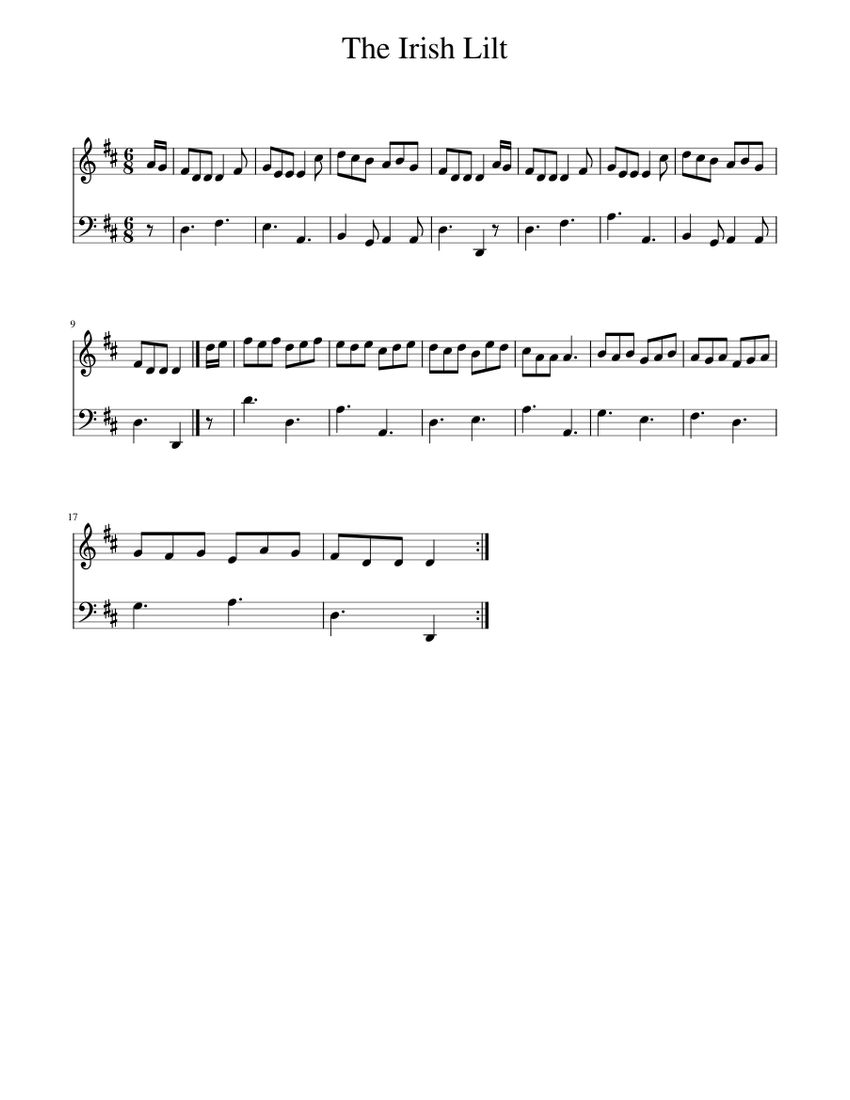 The Irish Lilt Sheet music for Piano (Piano Duo) | Musescore.com