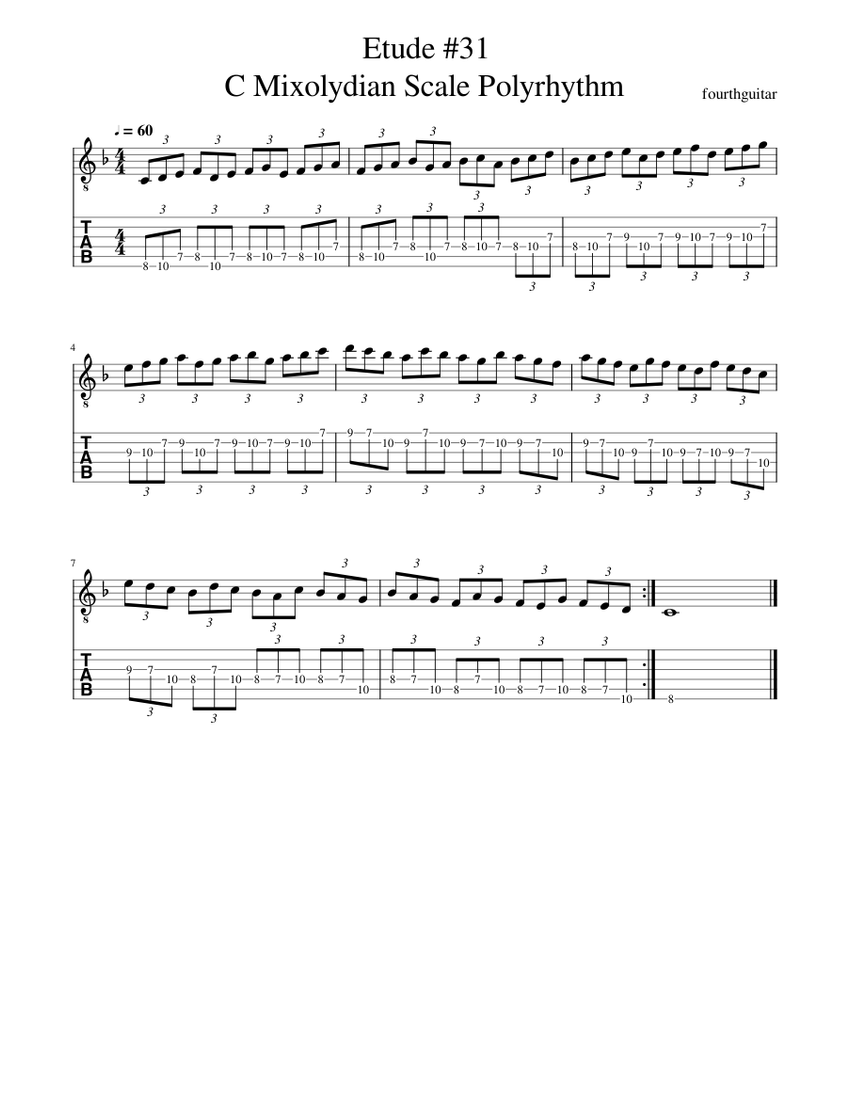 c mixolydian guitar