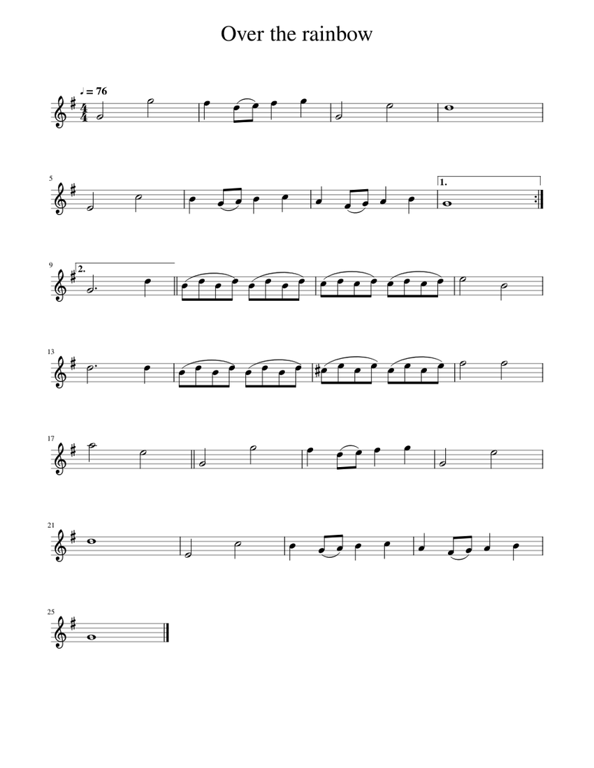Over the rainbow G Sheet music for Saxophone alto (Solo) | Musescore.com