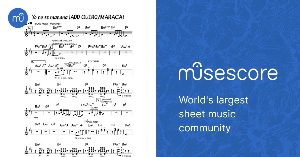 Yo no se manana – Luis Enrique Yo no se manana FULLBAND 2.0 Sheet Music ...