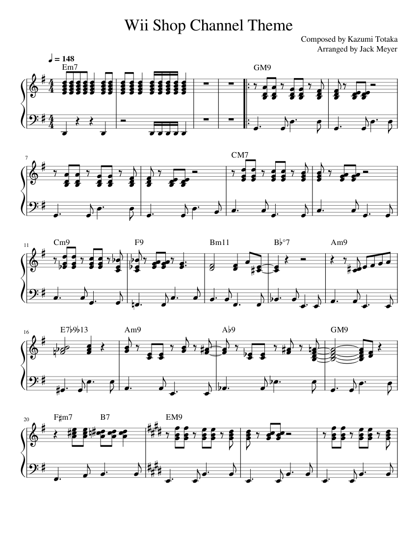 Wii Shop Channel Theme Sheet music for Piano (Solo) | Musescore.com