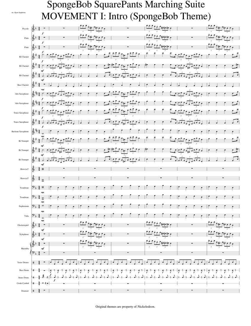 SpongeBob SquarePants Marching Suite Sheet music for Trombone ...