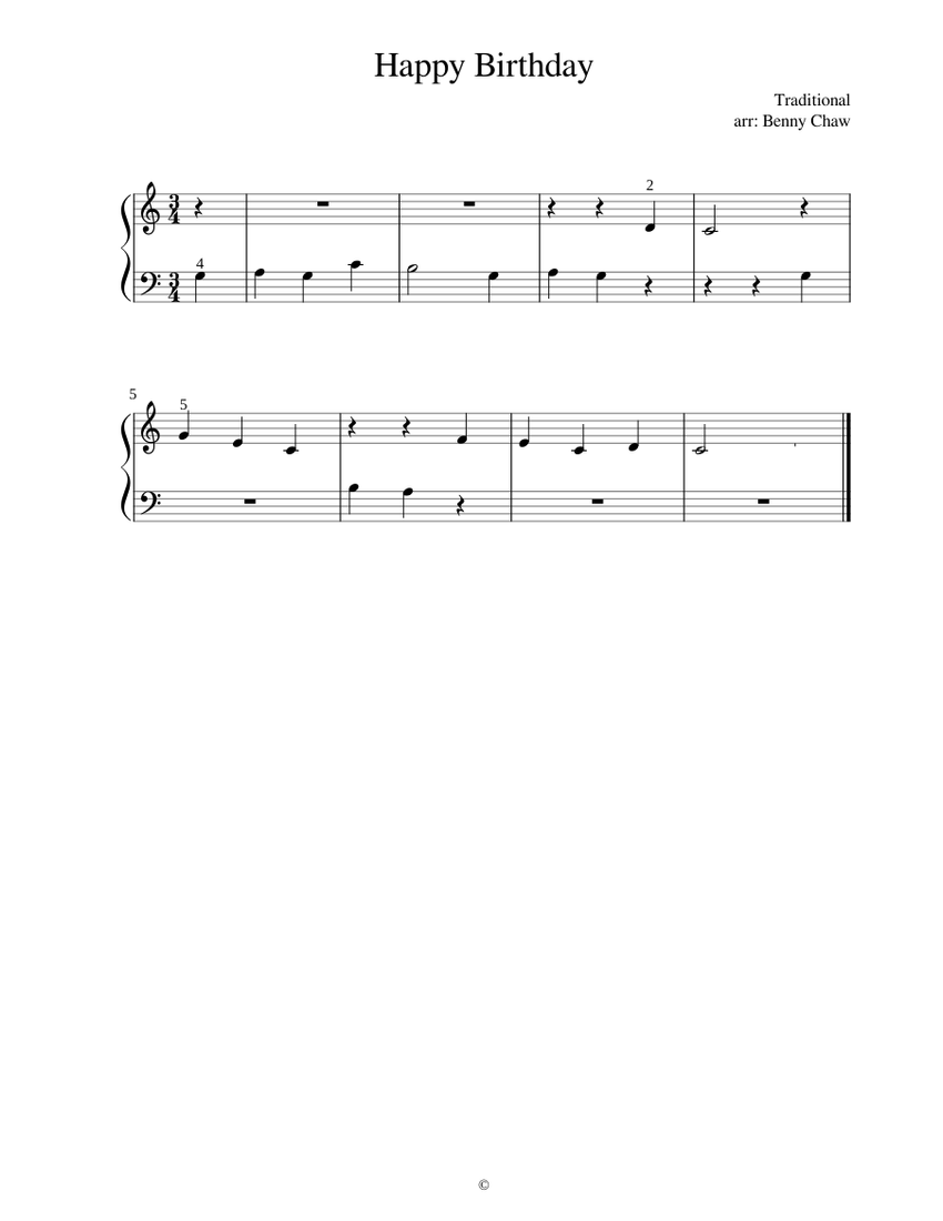 Happy Birthday - piano tutorial
