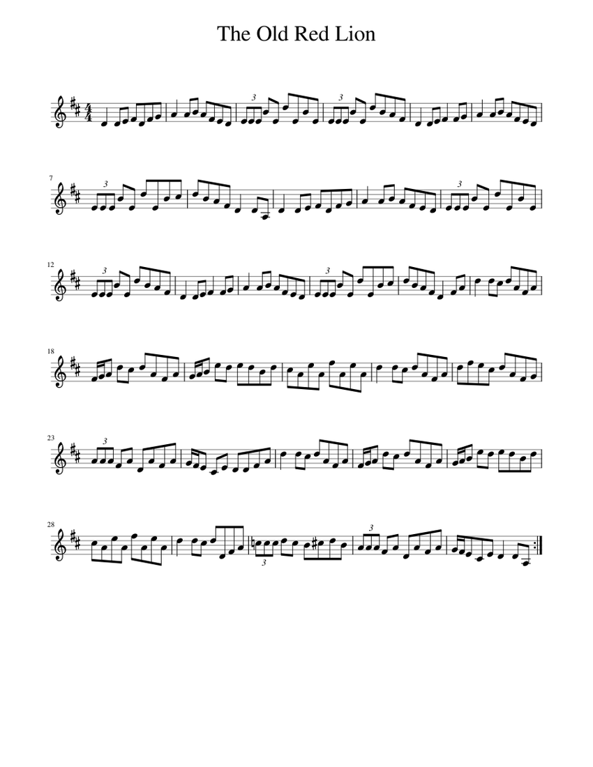 The Old Red Lion Sheet music for Piano (Solo) Easy | Musescore.com