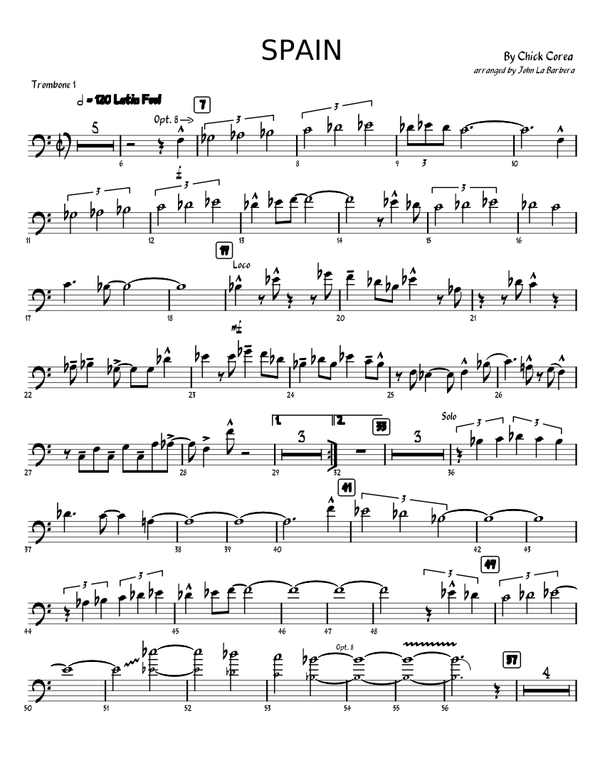 Spain Sheet Music for Piano (Jazz Band) | MuseScore.com