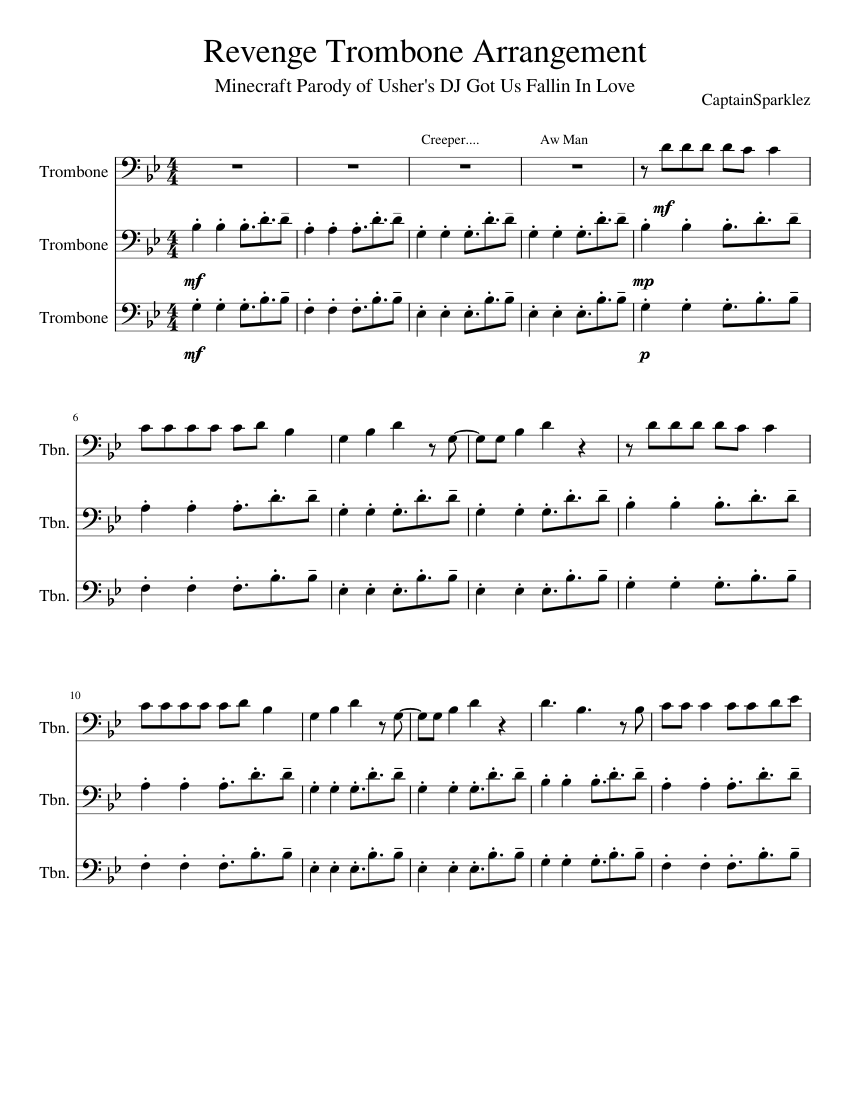 Revenge Trombone Arrangement Sheet Music for Trombone (Mixed Trio ...