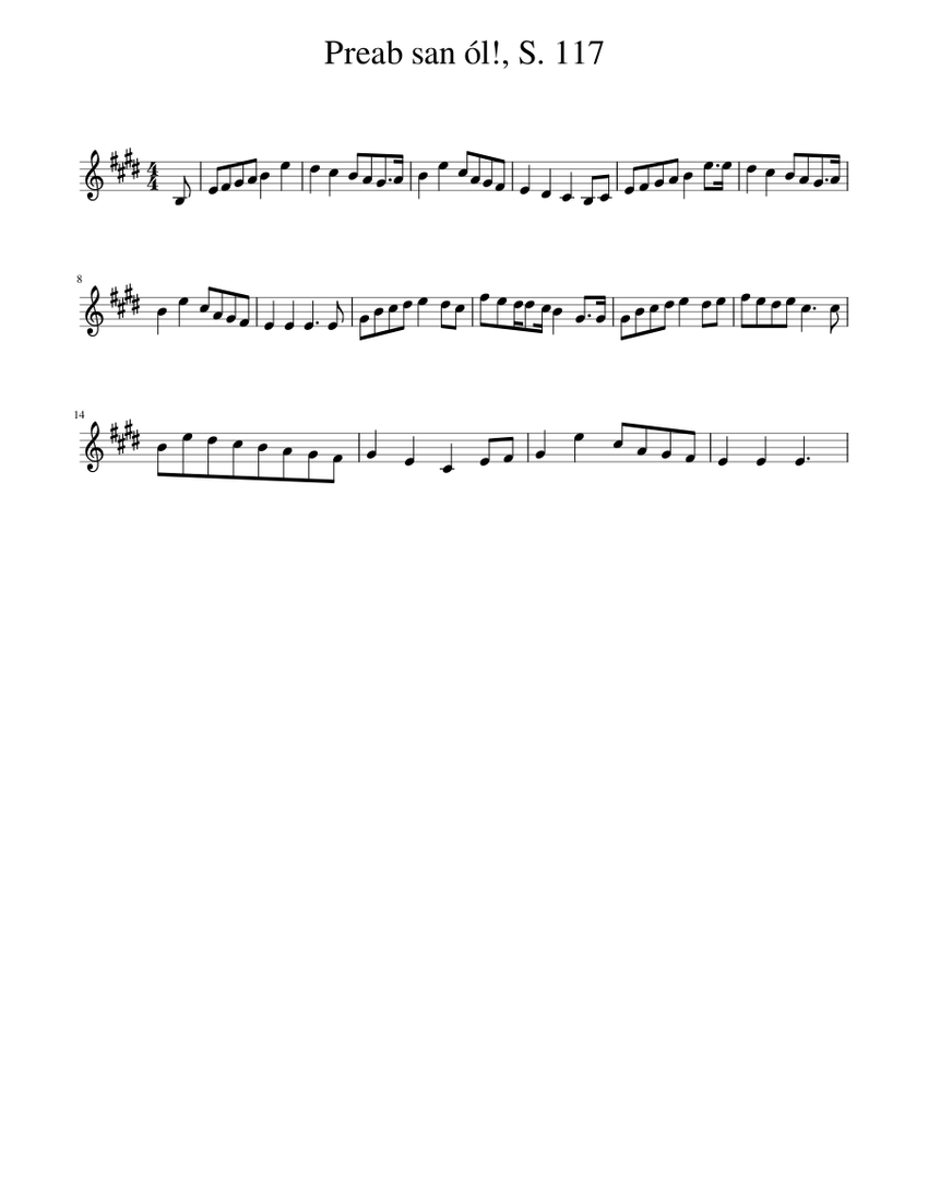 Preab san ól!, S. 117 Sheet music for Piano (Solo) Easy | Musescore.com