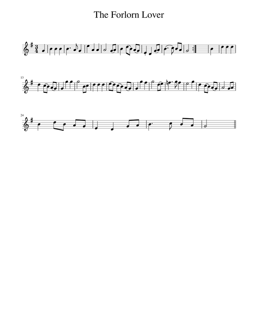 The Forlorn Lover Sheet Music for Piano (Solo) Easy | MuseScore.com