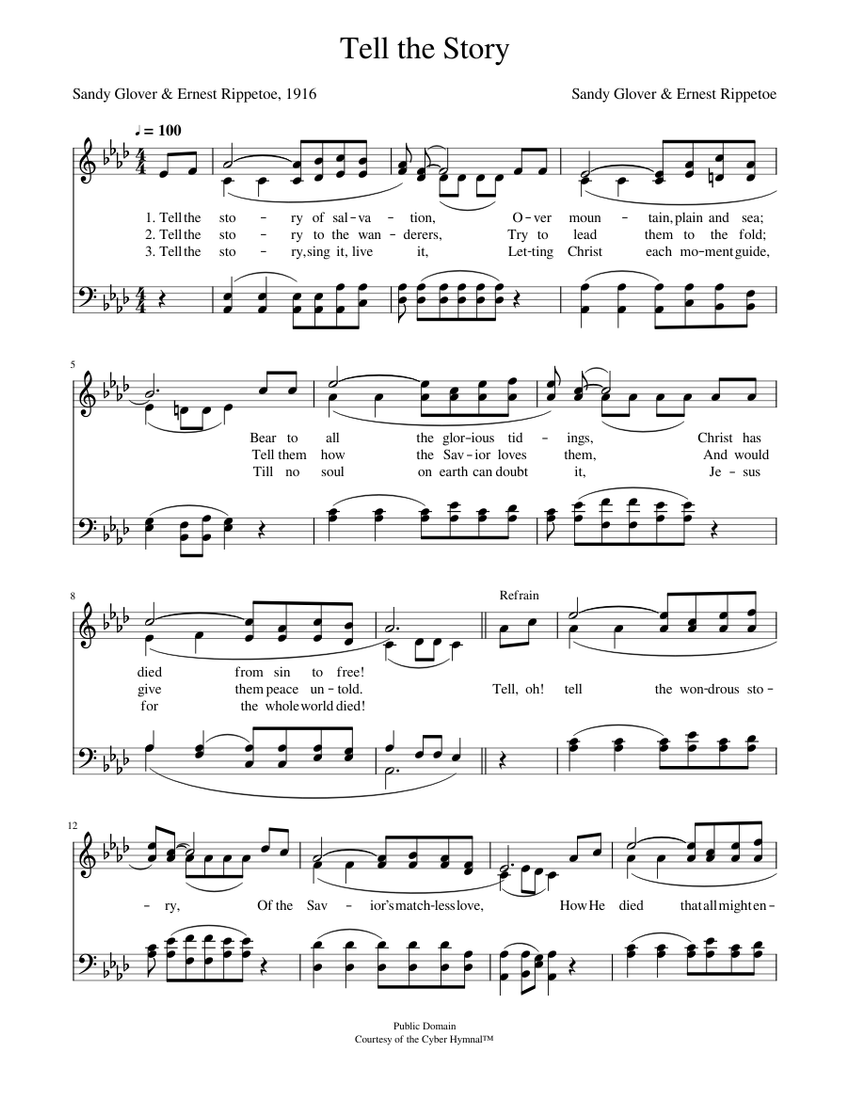 Tell the story - Sandy Glover Sheet music for Piano (Piano Duo ...