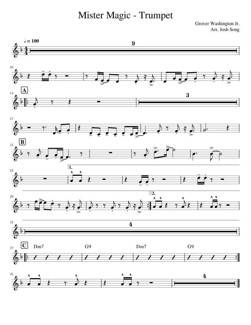 Mister Magic - Trumpet Sheet music for Trumpet in b-flat (Jazz Band ...
