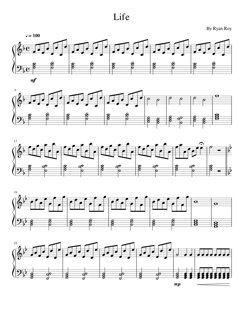 Life Sheet music for Piano (Solo) Easy | Musescore.com