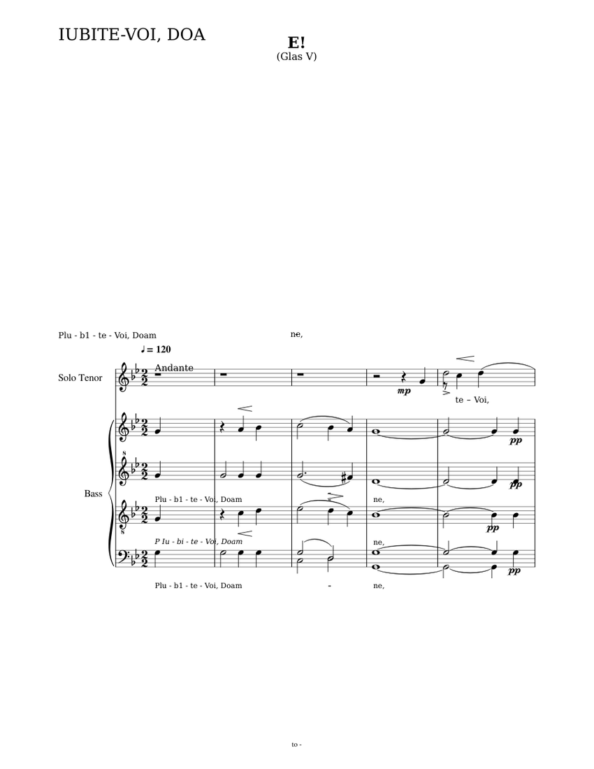 D MY Documents SCORES SIBELIUS 2 IUBITE VOI DOAMNE GLAS V Sheet Music ...