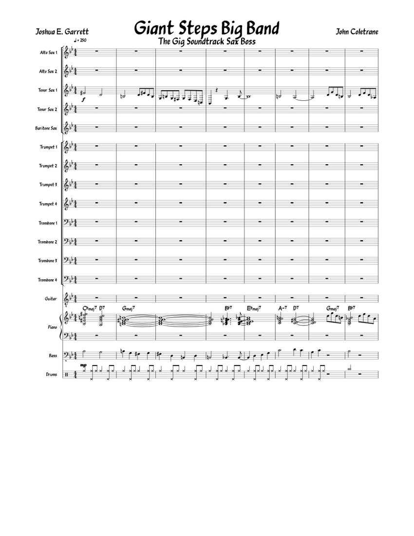 Giant Steps Big Band Sheet music for Piano, Trombone, Saxophone alto ...