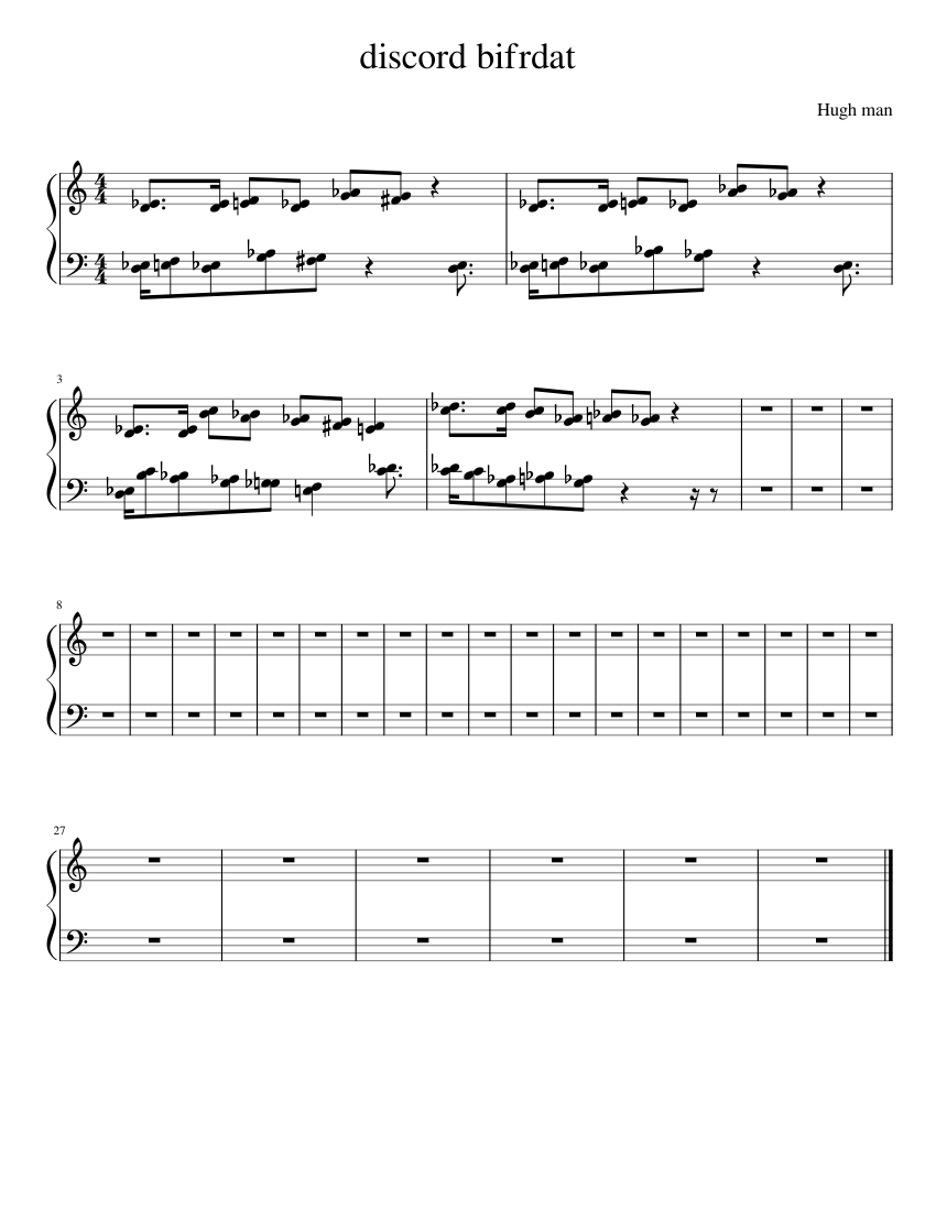 discord_bifrdat Sheet music for Piano (Solo) Easy | Musescore.com