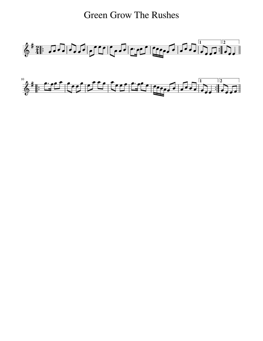Green Grow The Rushes Sheet music for Piano (Solo) Easy | Musescore.com