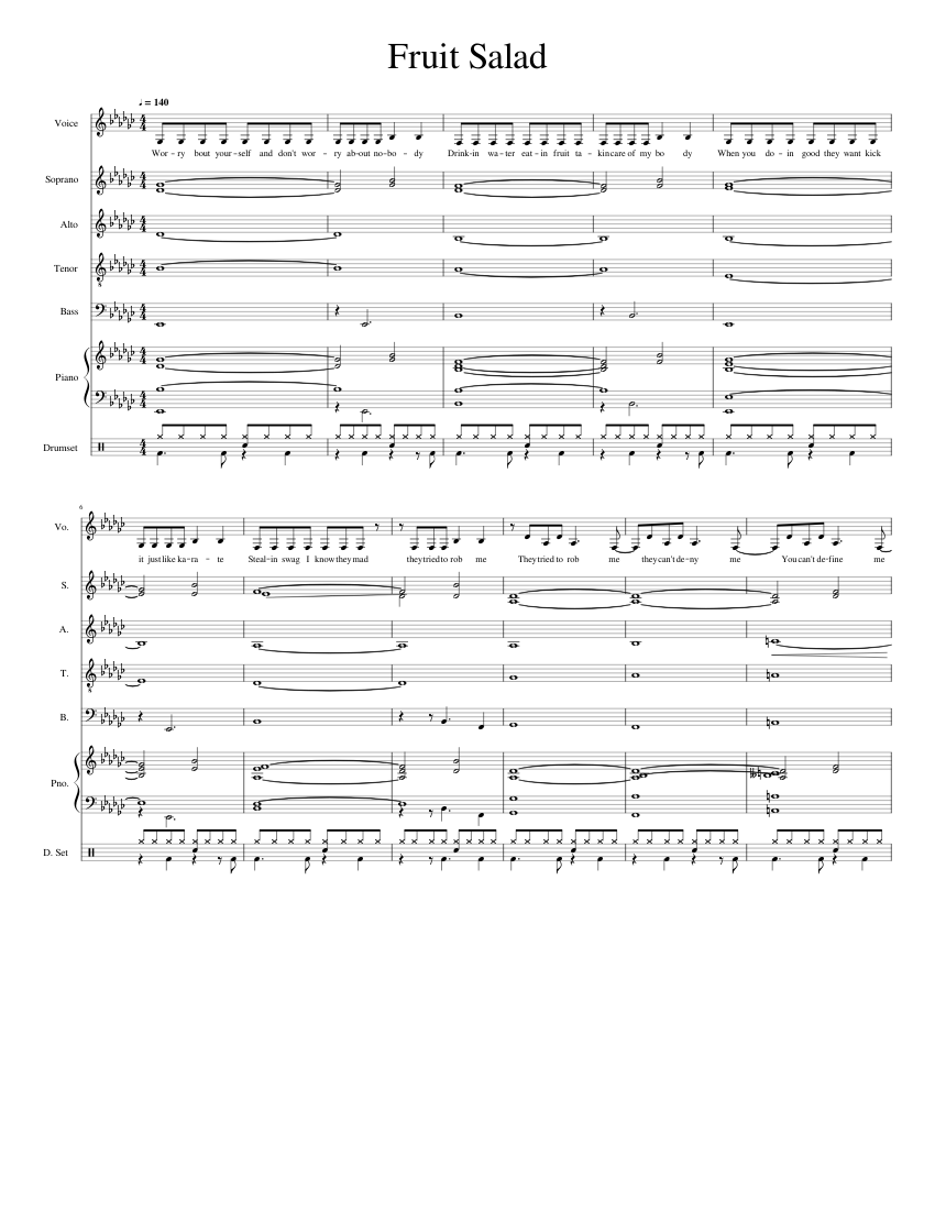 Fruit Salad Sheet music for Piano, Soprano, Alto, Tenor & more ...