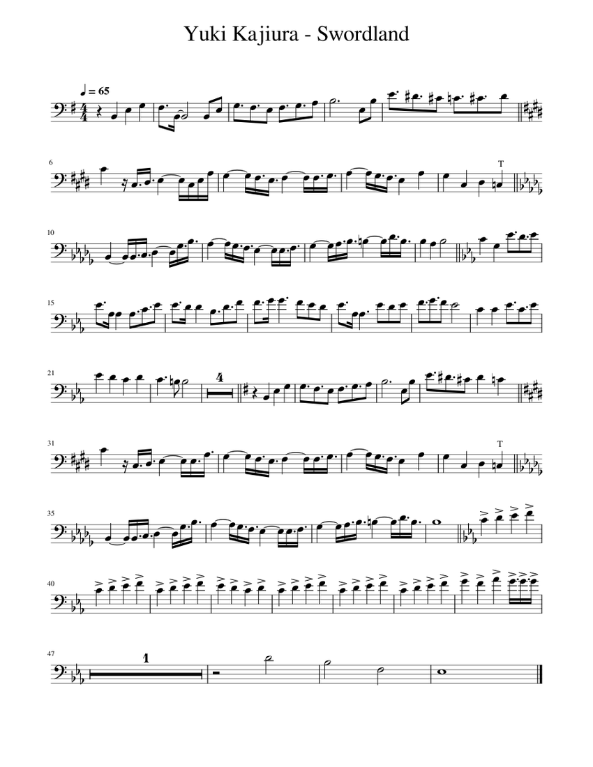 SAO - Swordland Sheet music for Trombone (Solo) | Musescore.com