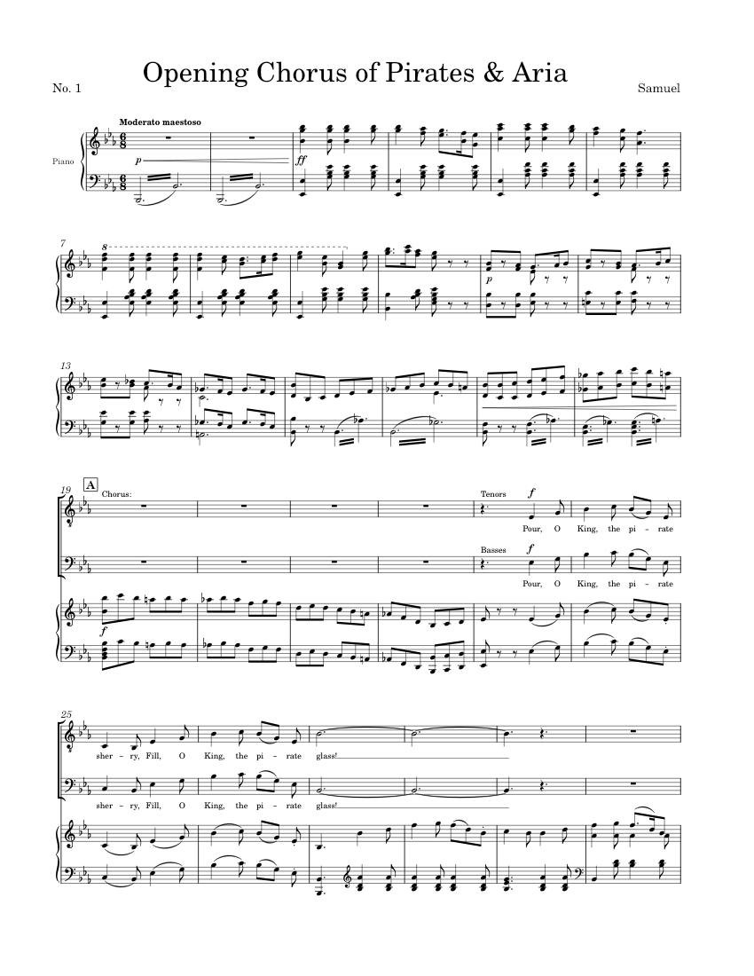 The Pirates of Penzance, No. 1 - Opening Chorus of Pirates, & Aria ...
