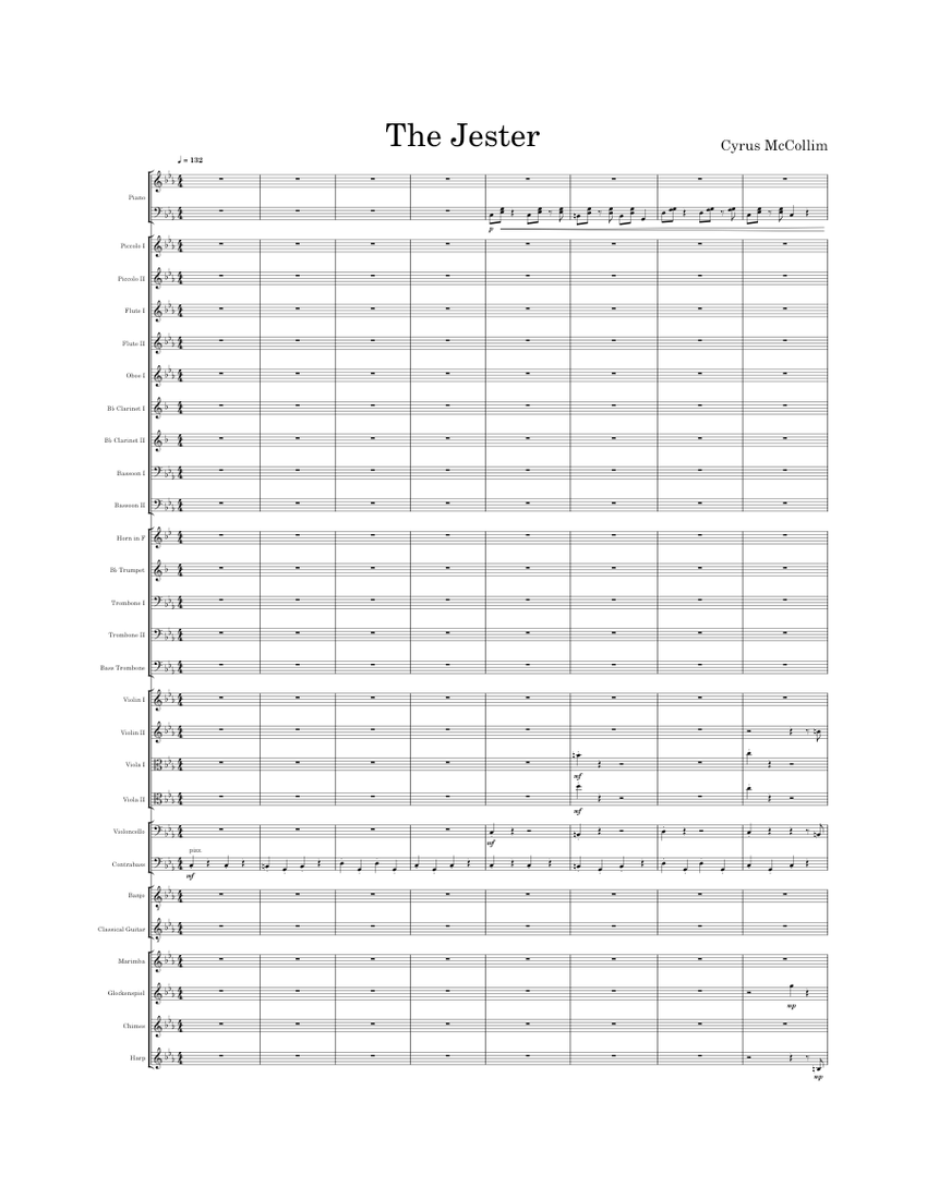 The Jester Sheet music for Piano, Trombone, Flute piccolo, Flute & more ...