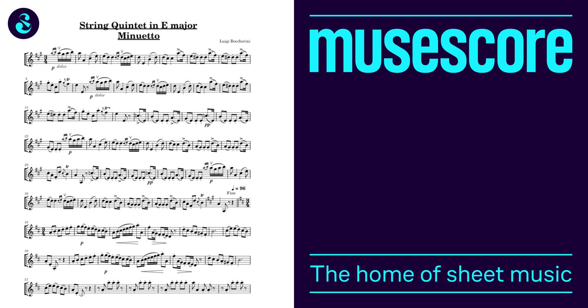 String Quintet in E major – Magicboi16 Sheet music for Strings group ...