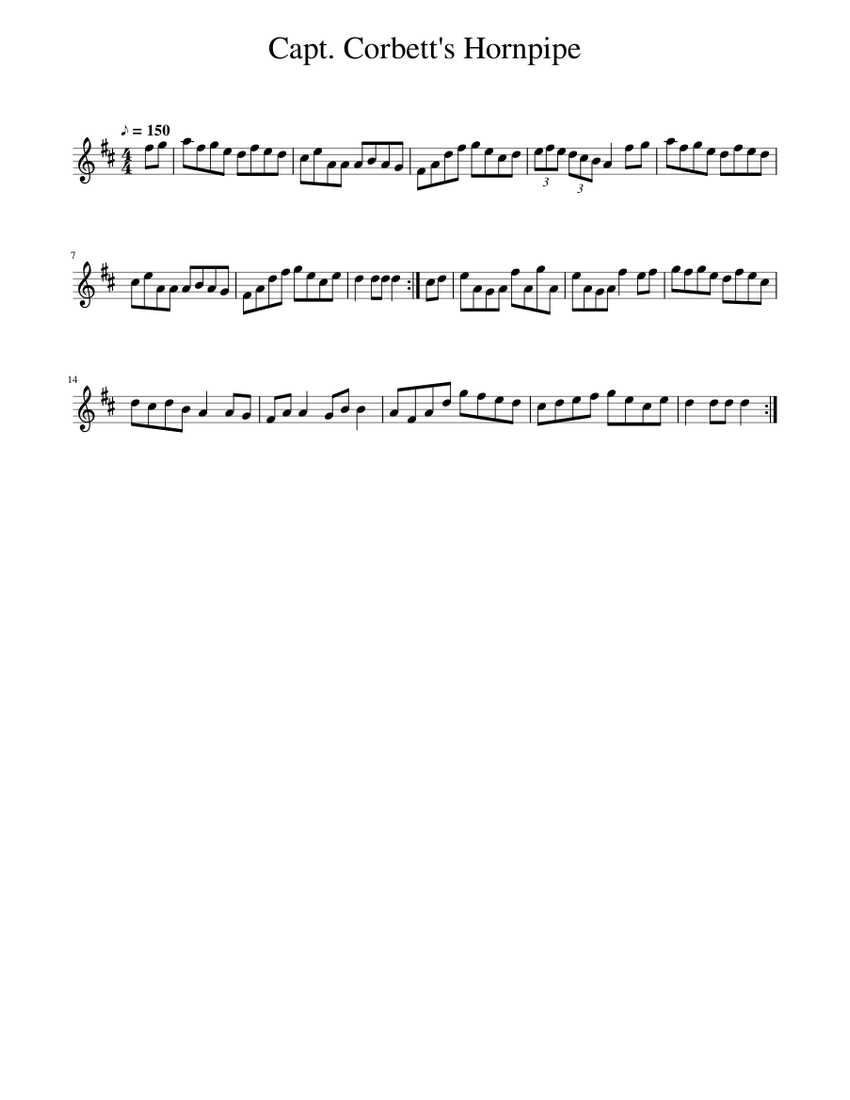 Capt. Corbett's Hornpipe Sheet music for Piano (Solo) | Musescore.com