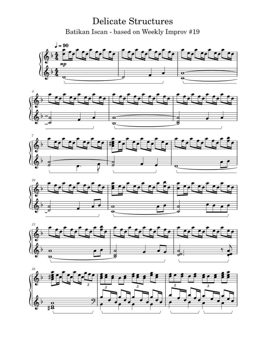 Delicate Structures Sheet Music for Piano (Solo) | MuseScore.com