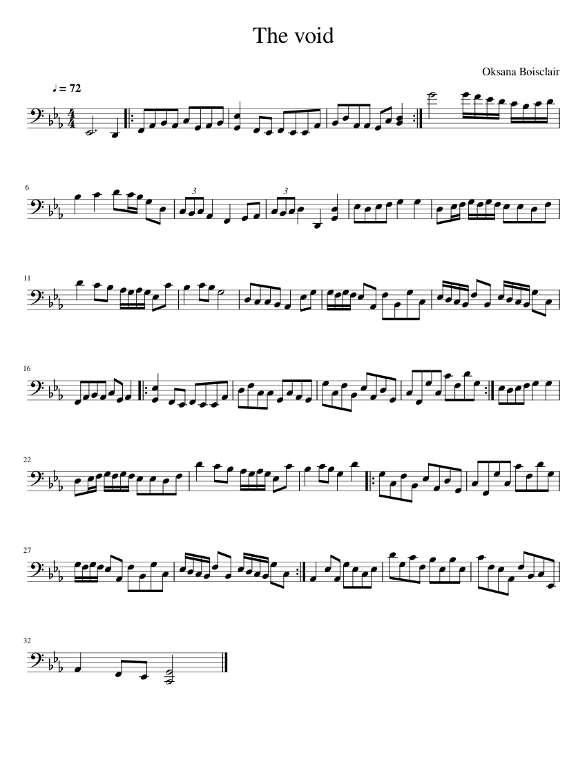 The void Sheet Music for Piano (Solo) Easy | MuseScore.com