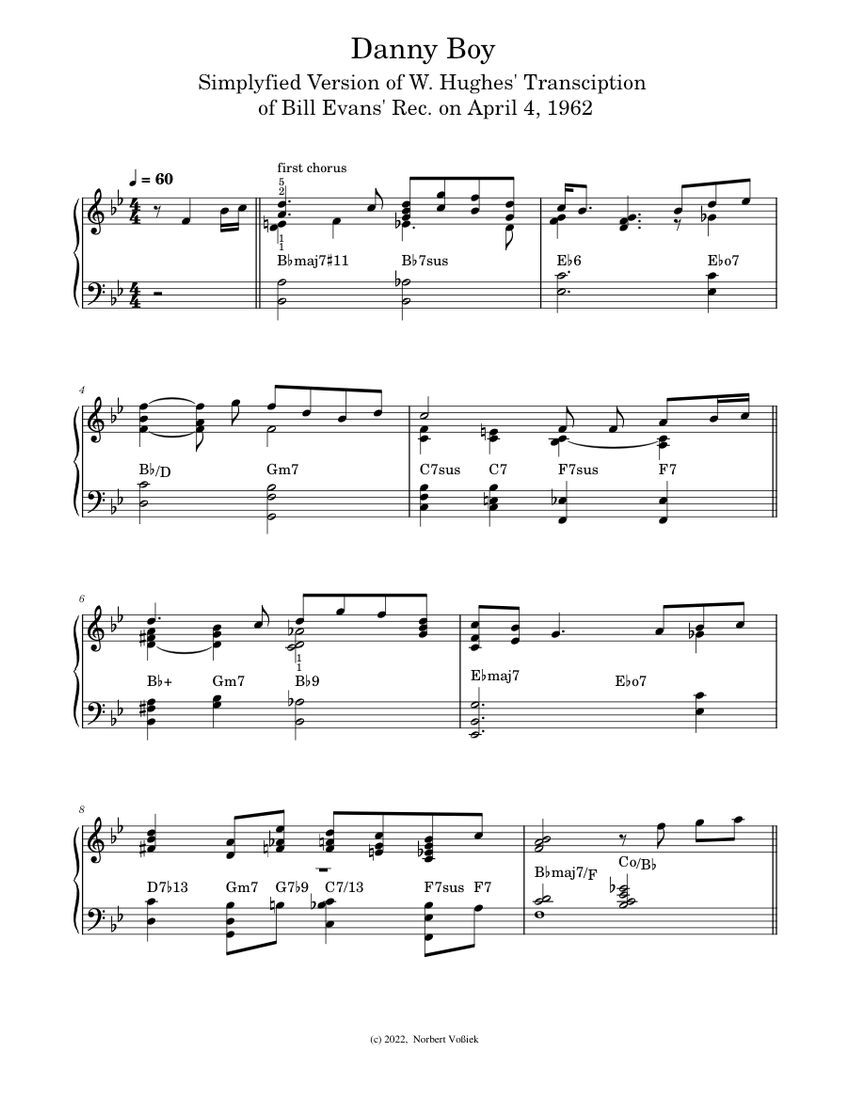 Danny boy – Misc Traditional Danny Boy, Bill Evans' Simplyfied Piano ...