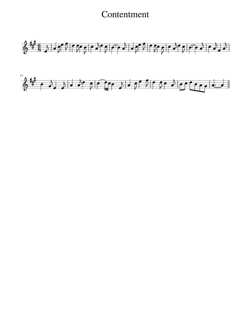 Contentment Sheet music for Piano (Solo) | Musescore.com