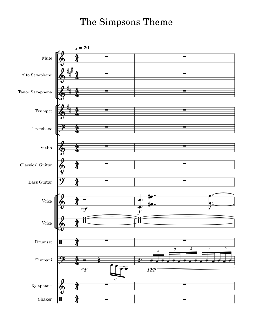 The Simpsons Main Theme – Danny Elfman The Simpsons Opening Theme (wip ...