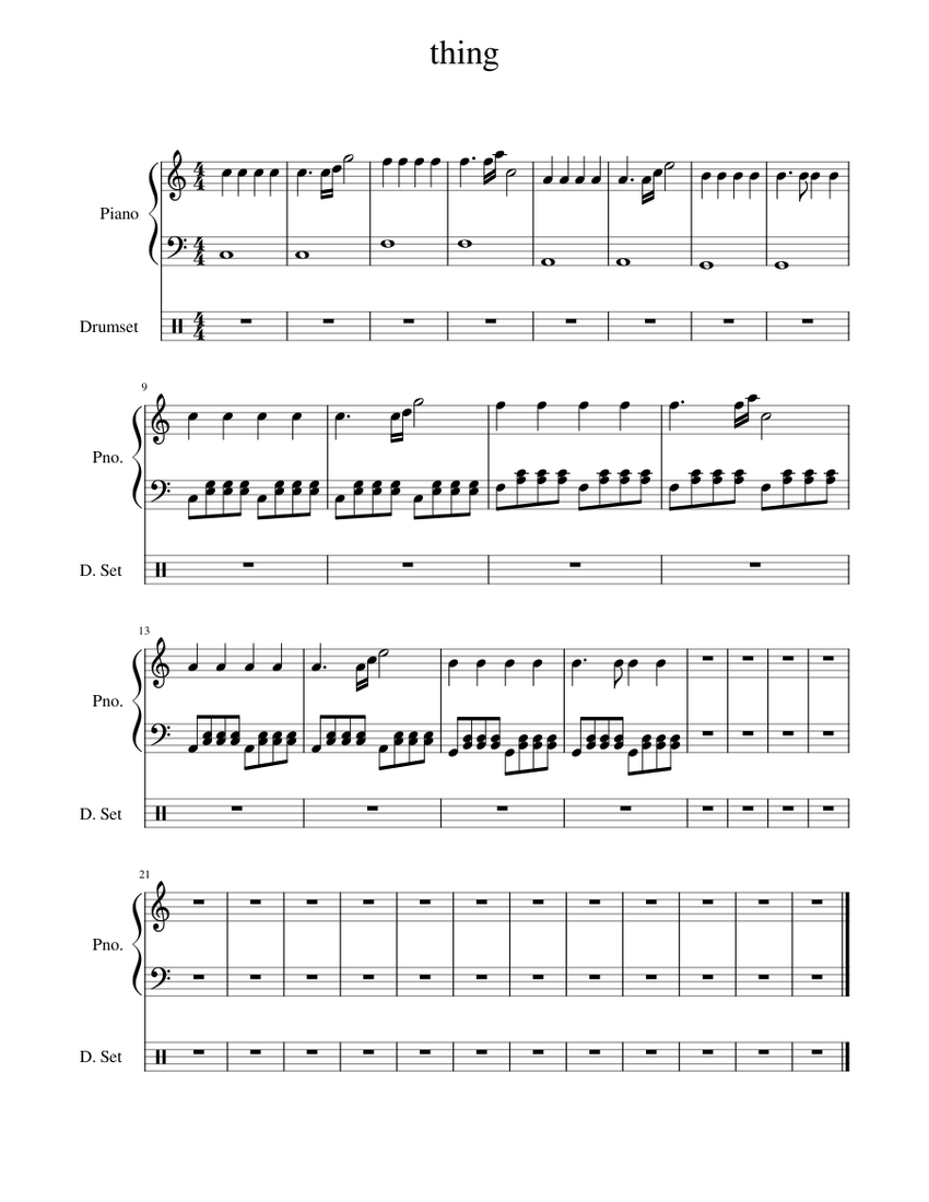 thing_classcal_composing Sheet music for Piano, Drum group (Mixed Duet ...